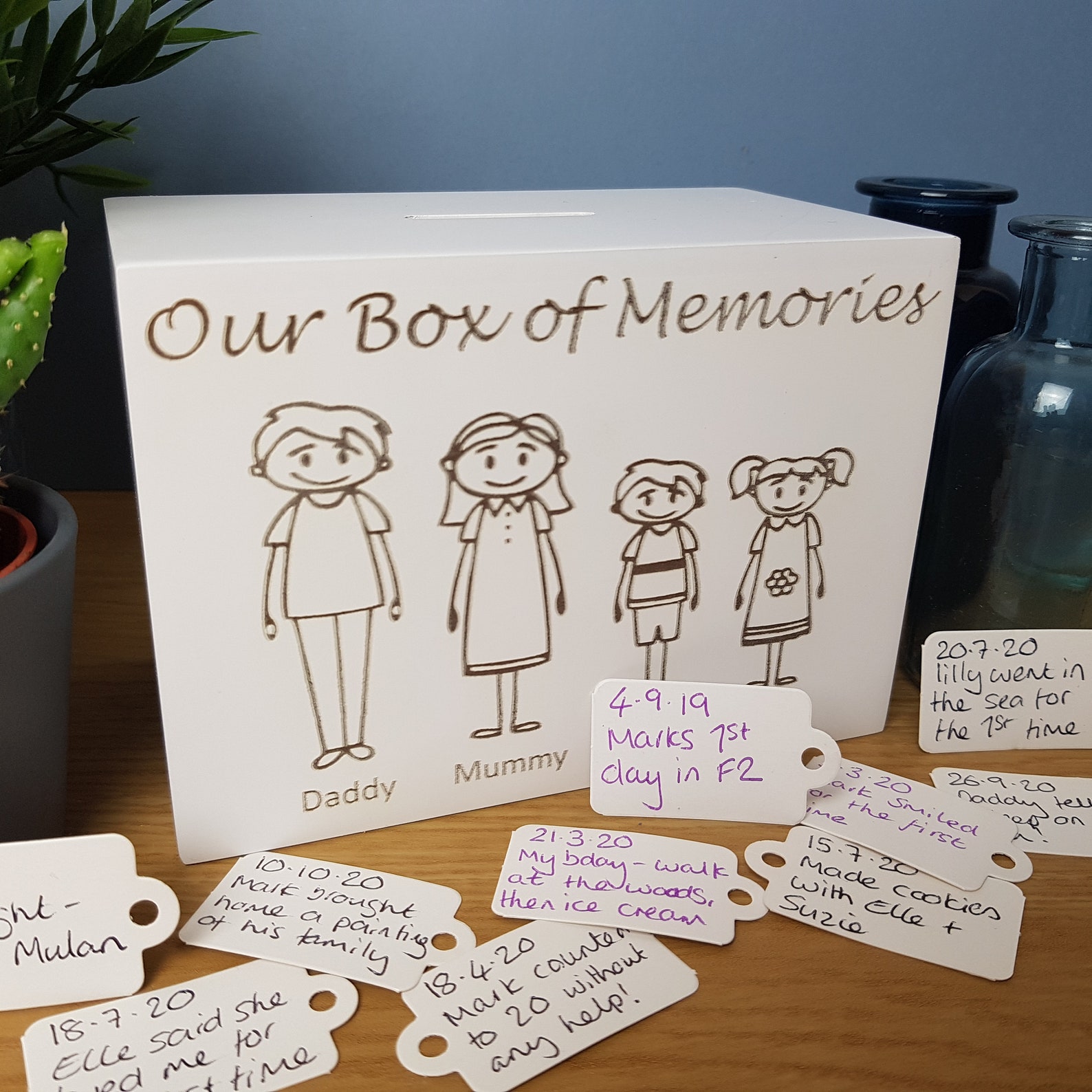 Memory Box, Personalised Family Keepsake, Add Notes / Diary Entries of ...
