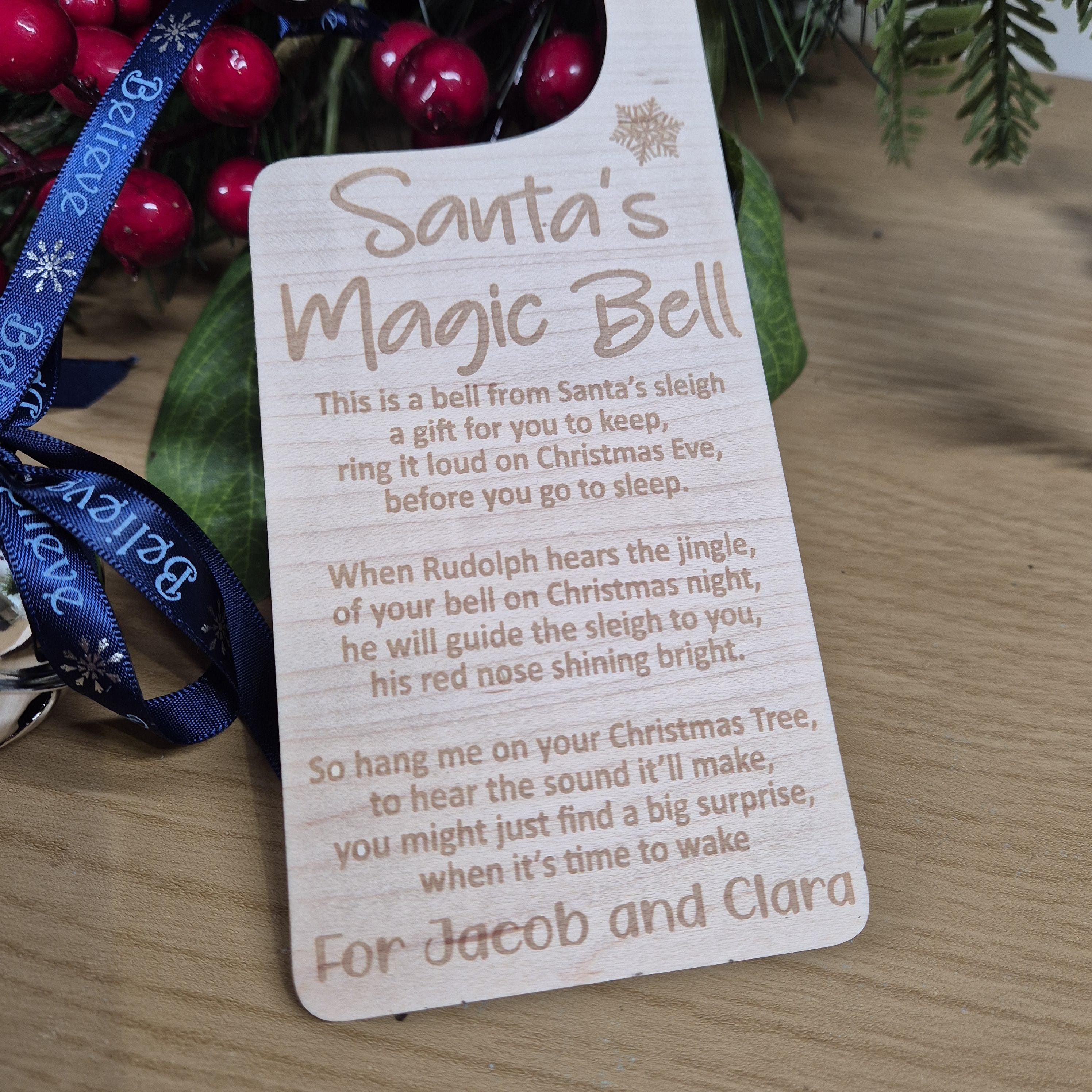 Magic Sleigh Bell for Santa With Personalised Door Tag, Still Believe ...