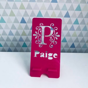 Mobile Phone Stand Personalised With Name and Initial | Etsy