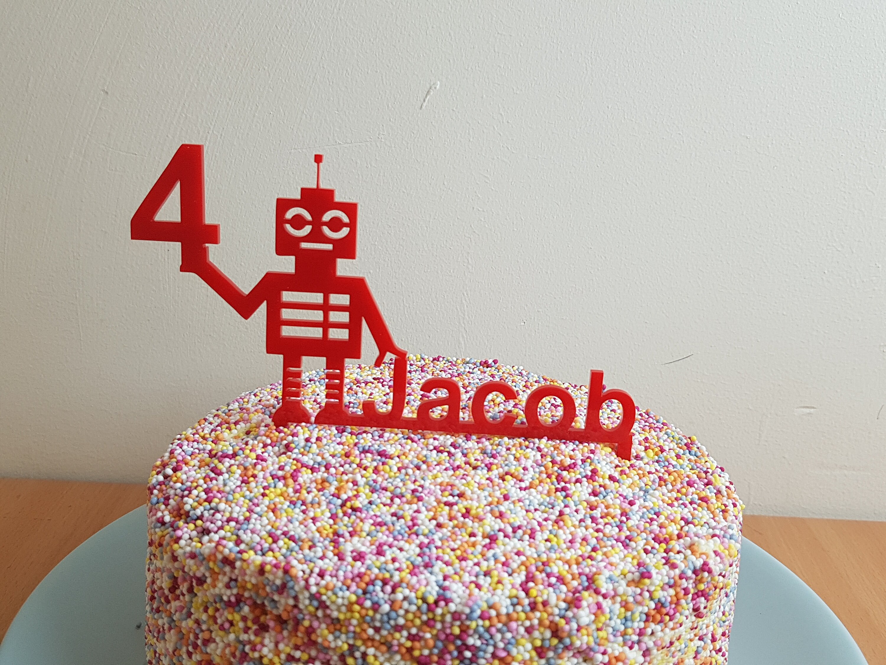 Robot Cake Topper Personalised Birthday Children's | Etsy UK