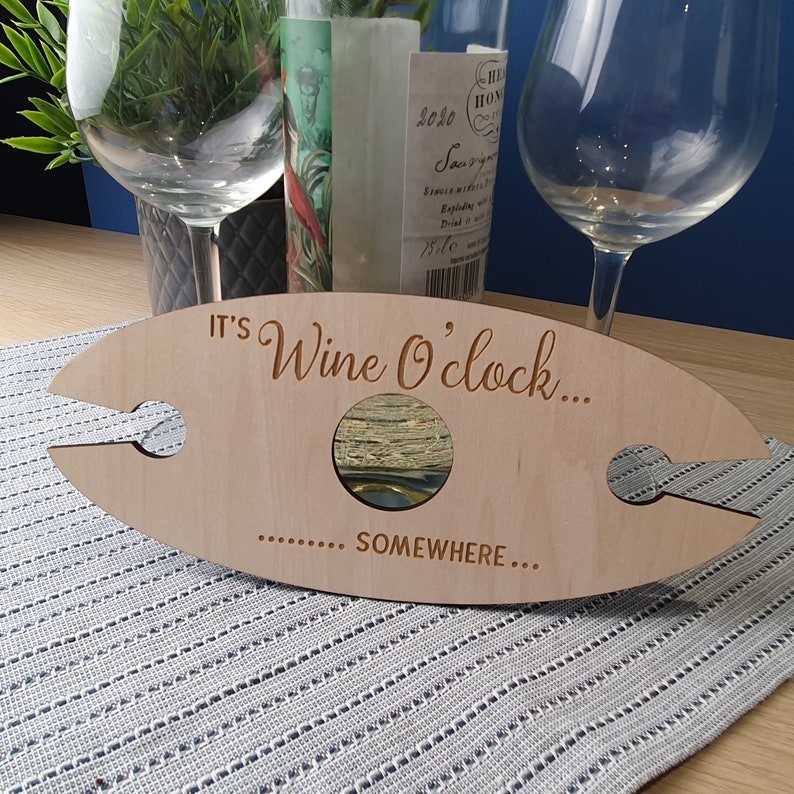 Wine Bottle and Glass Holder Personalised Wine Butler Wooden - Etsy UK