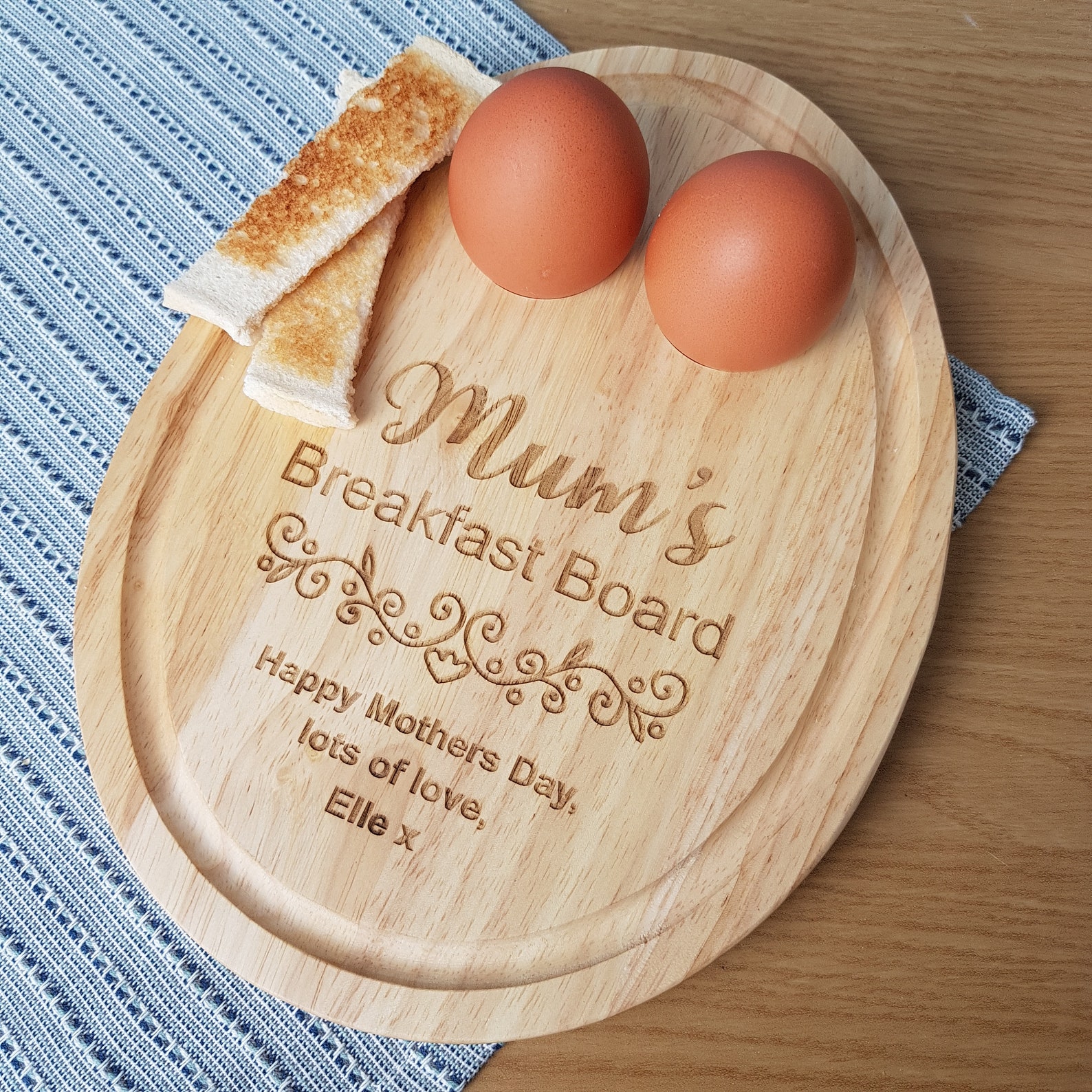 Personalised Dippy Egg Breakfast Board for Mummy, Nanny, Grandma ...