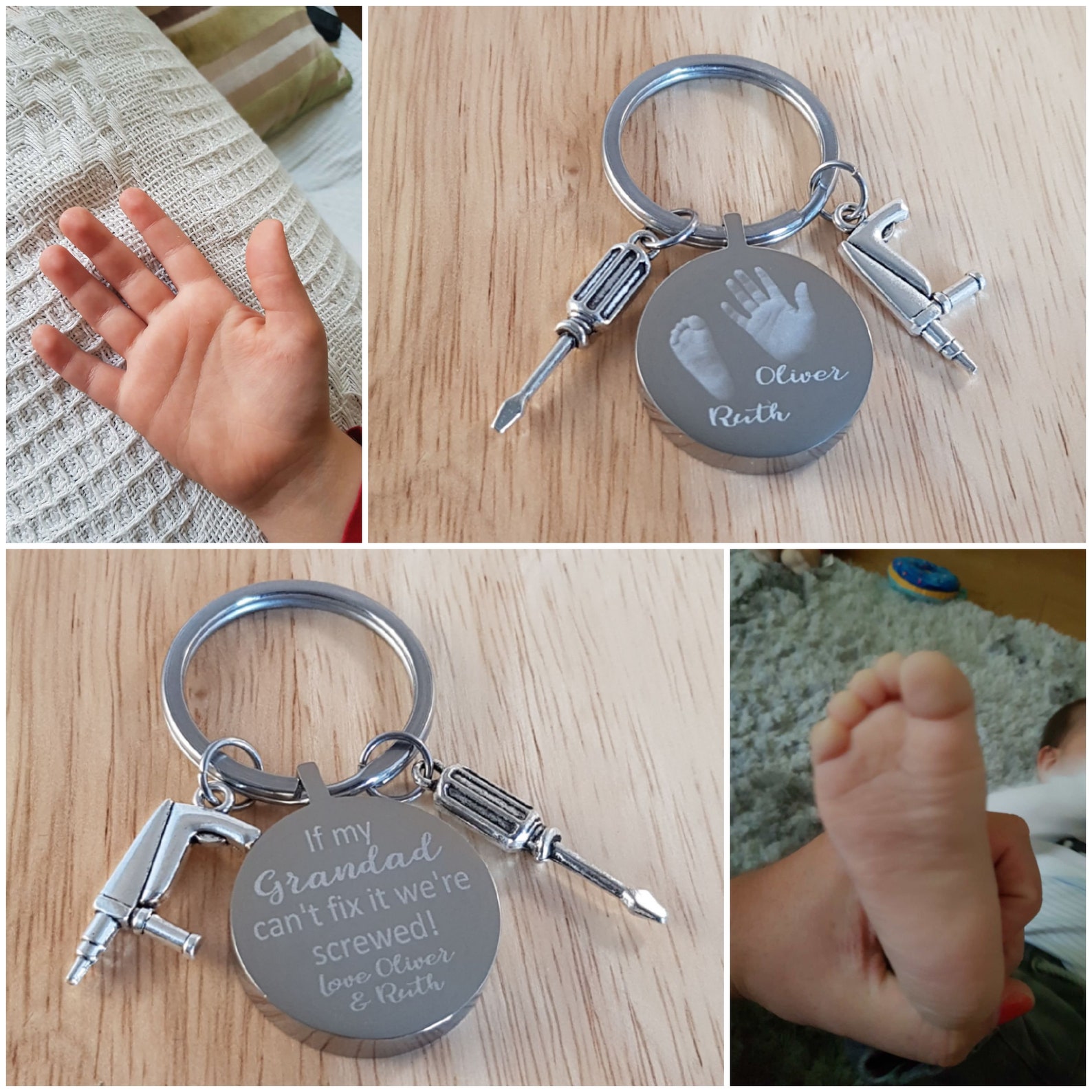 Keyring With Tool Charm Engraved Photo Keyring With Any Text. - Etsy