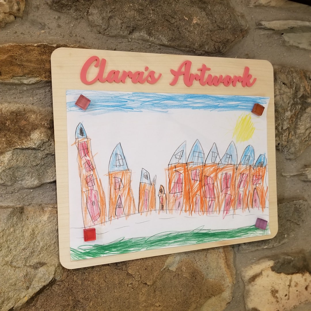 Kids Art Display Board for A4 Paper, Personalised With Name and Any ...