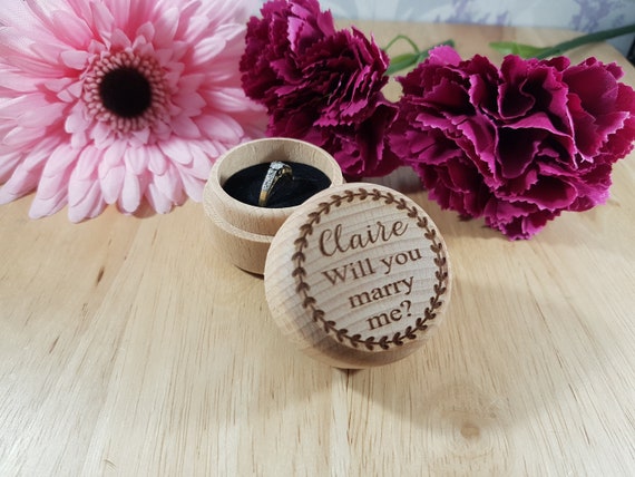 Personalised Proposal Engagement Ring Box Will You Marry Me | Etsy