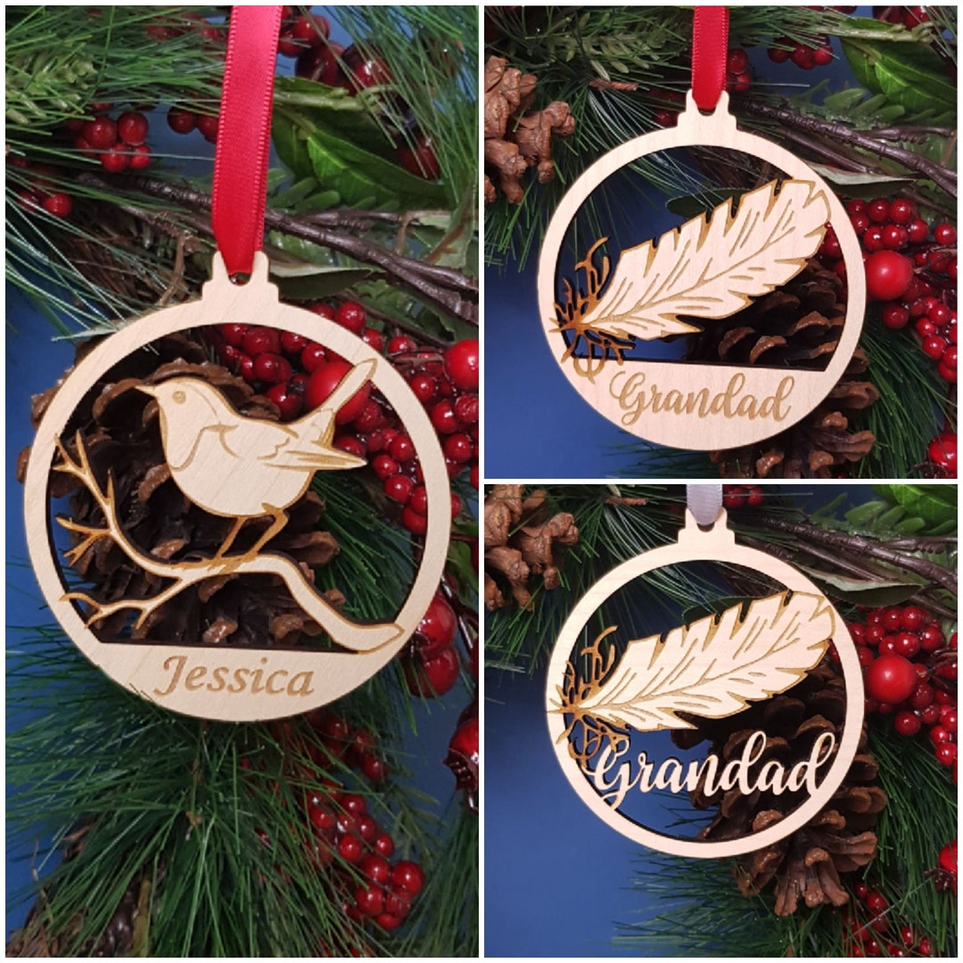 Robin Memorial Hanger for Christmas Tree Decoration, Ornament, Feather ...