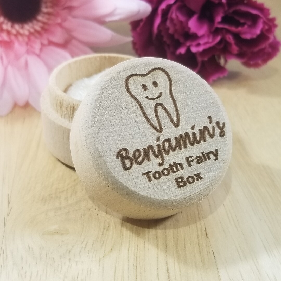 Personalised Tooth Fairy Box, Custom Wooden Engraved Tooth Fairy Holder ...
