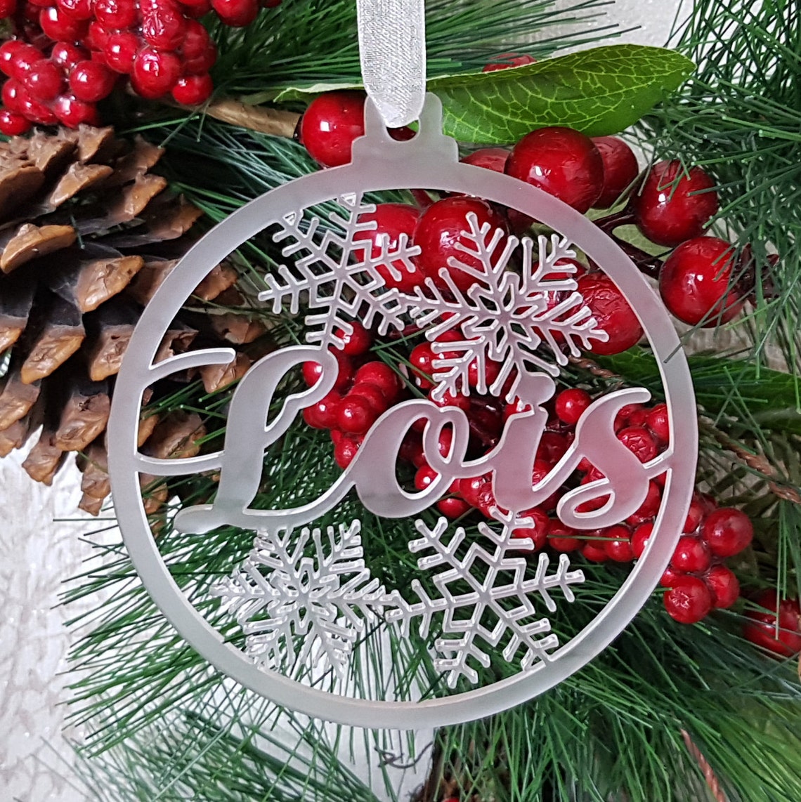Snowflake Name Christmas Tree Decoration / Hanger / Ornament / - Etsy