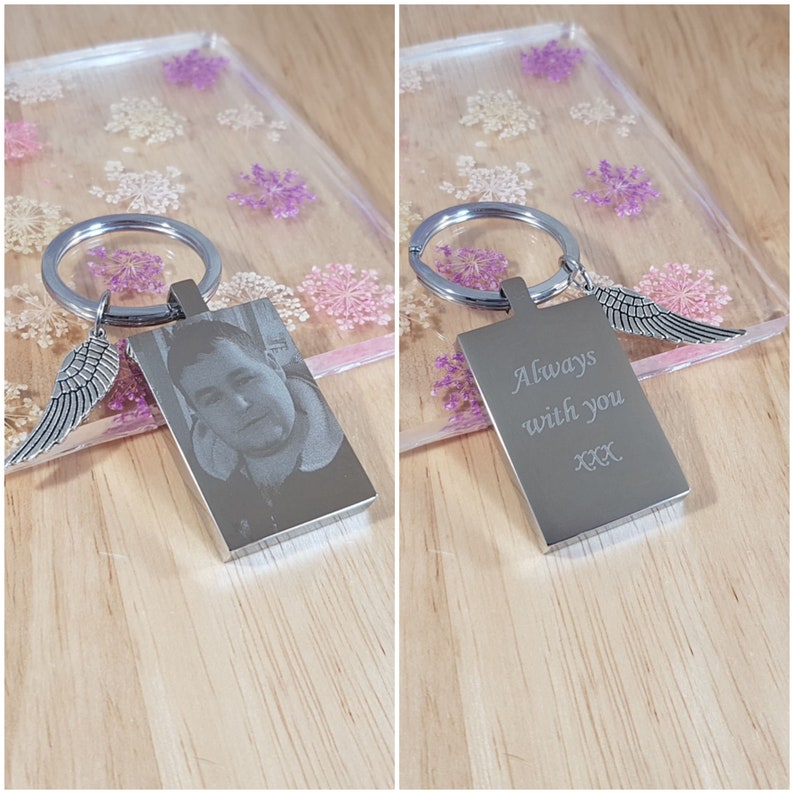 Memorial Gift / in Loving Memory Engraved Photo Keyring - Etsy