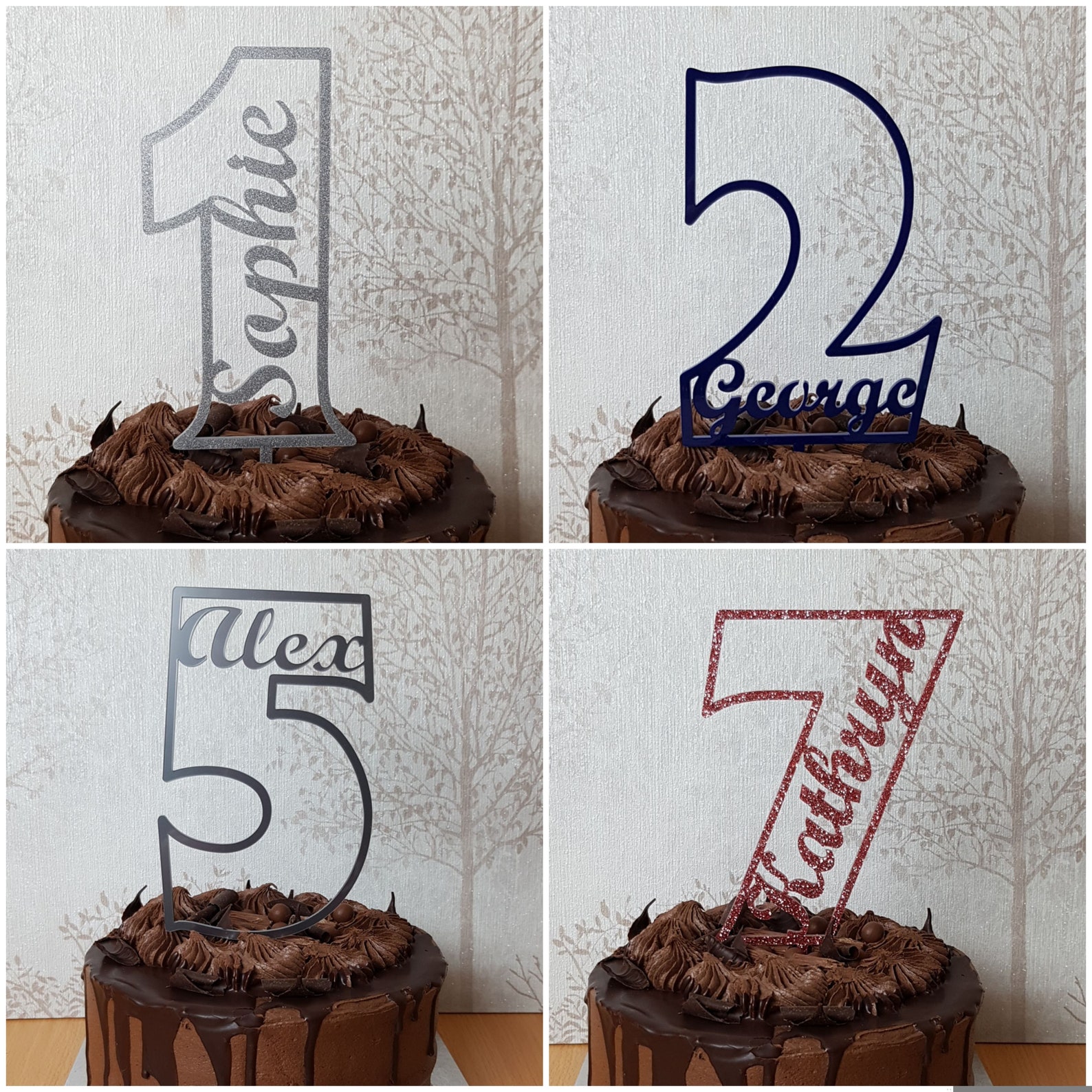 Kids Birthday Cake Topper, Acrylic, Huge Range of Colours and Finishes ...