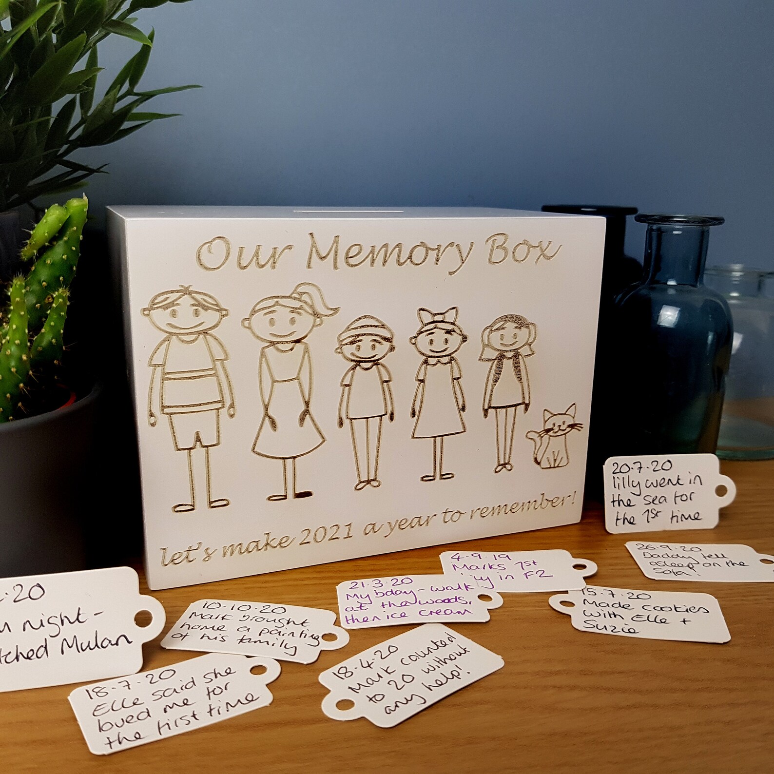 Memory Box, Personalised Family Keepsake, Add Notes / Diary Entries of ...