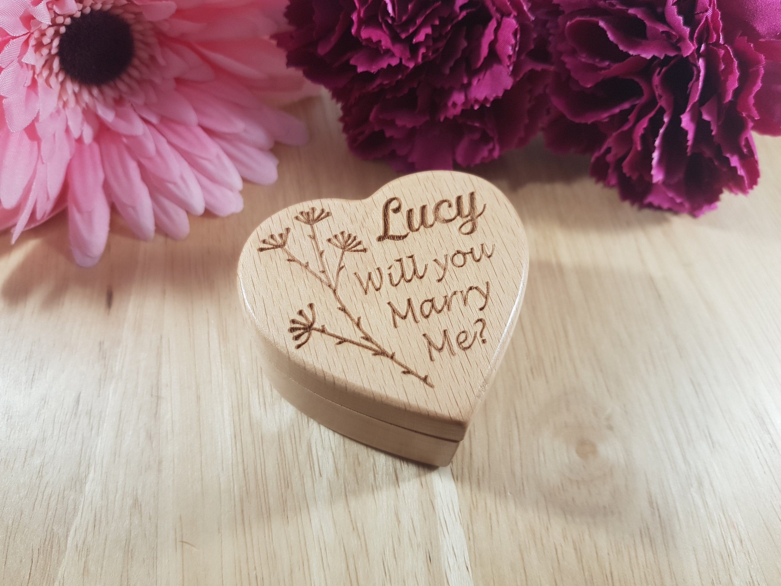 Proposal Ring Box Personalised Heart Engagement Ring Storage | Etsy