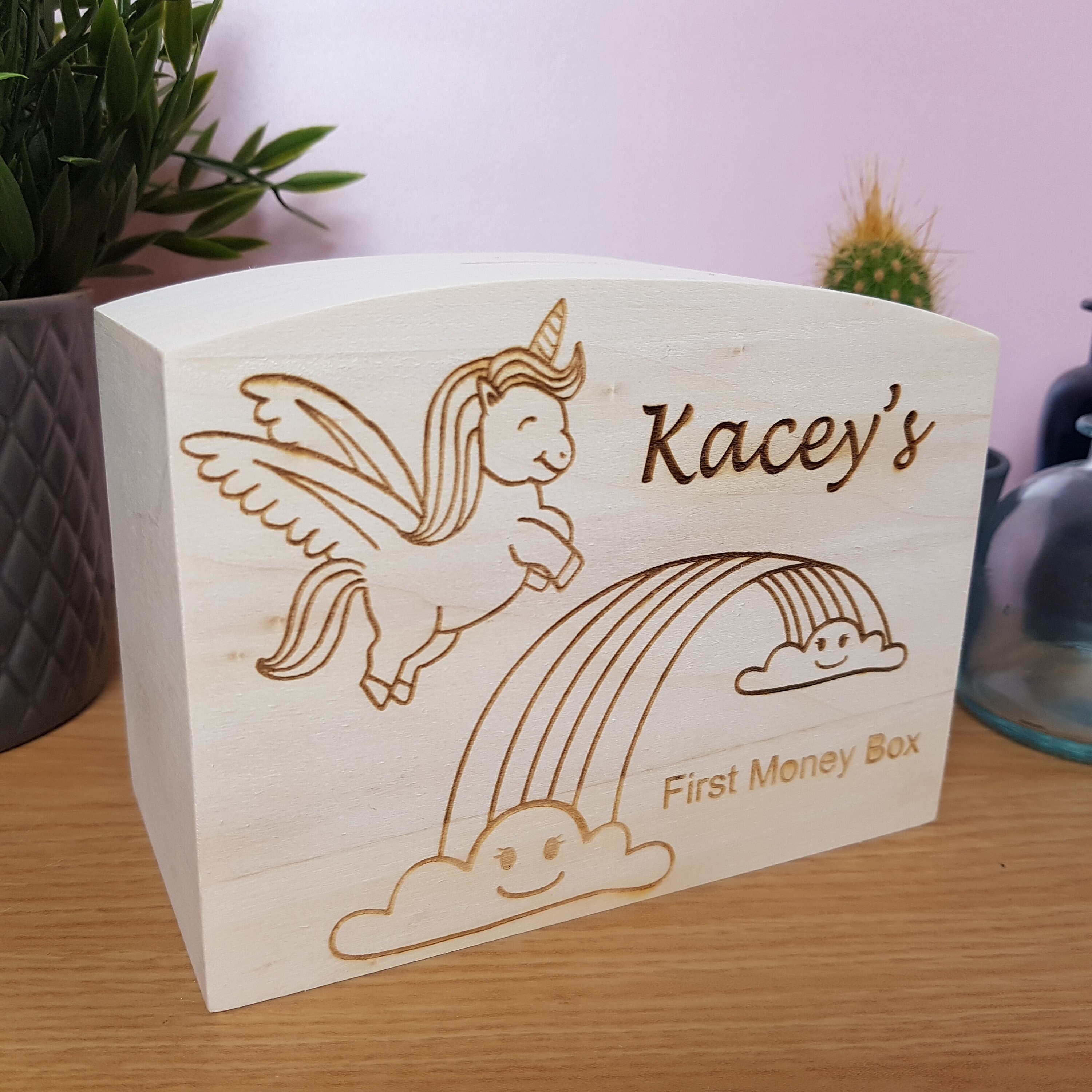 Children's First Money Box, Personalised With Any Text, Dinosaur ...