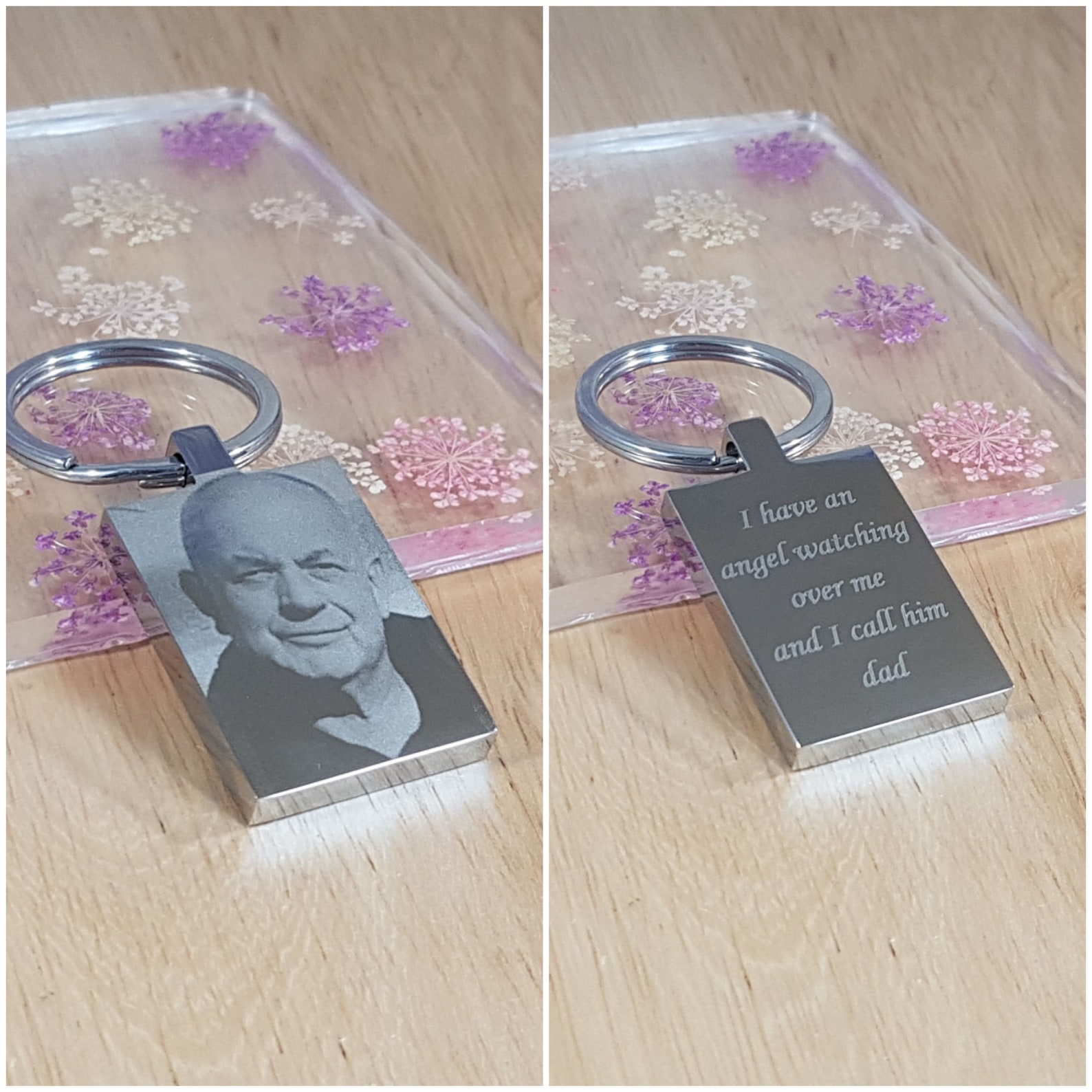 Memorial Gift / in Loving Memory Engraved Photo Keyring | Etsy UK