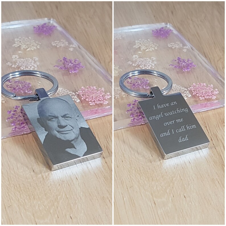 Memorial Gift / in Loving Memory Engraved Photo Keyring | Etsy