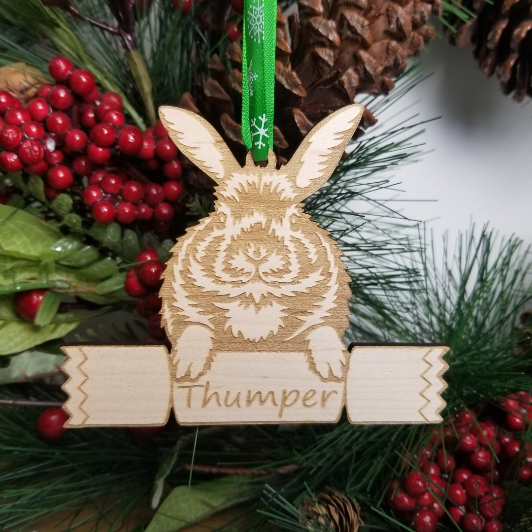 Personalised Bunny Christmas Tree Decoration, Xmas Keepsake for Pet ...