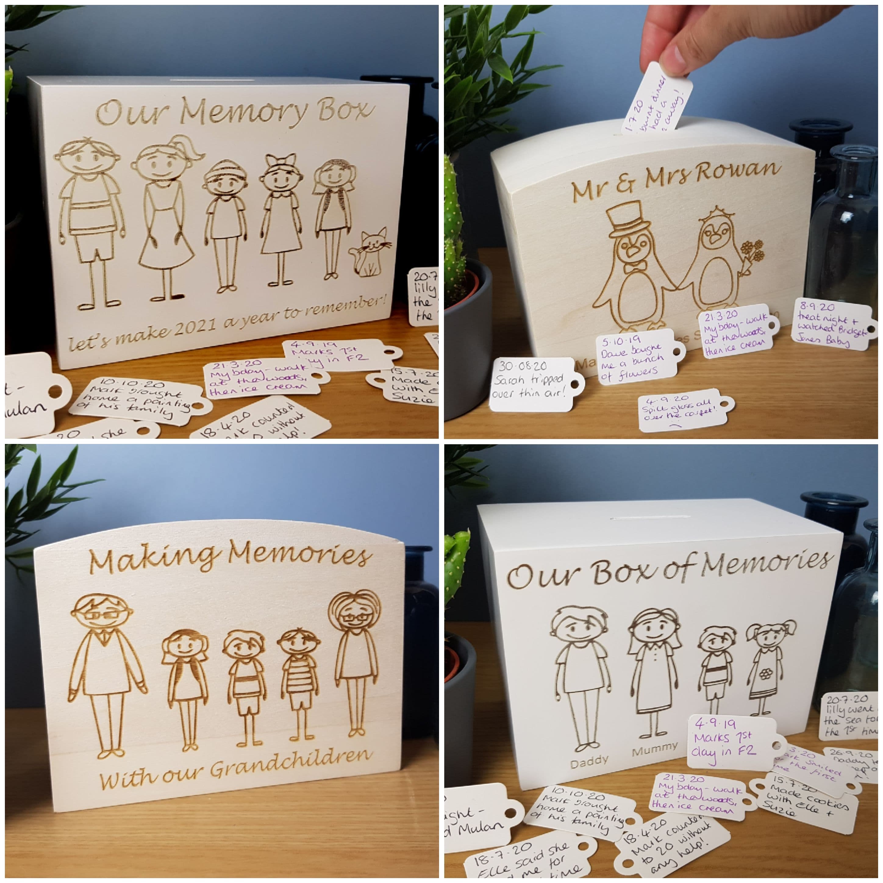 Memory Box, Personalised Family Keepsake, Add Notes / Diary Entries of ...