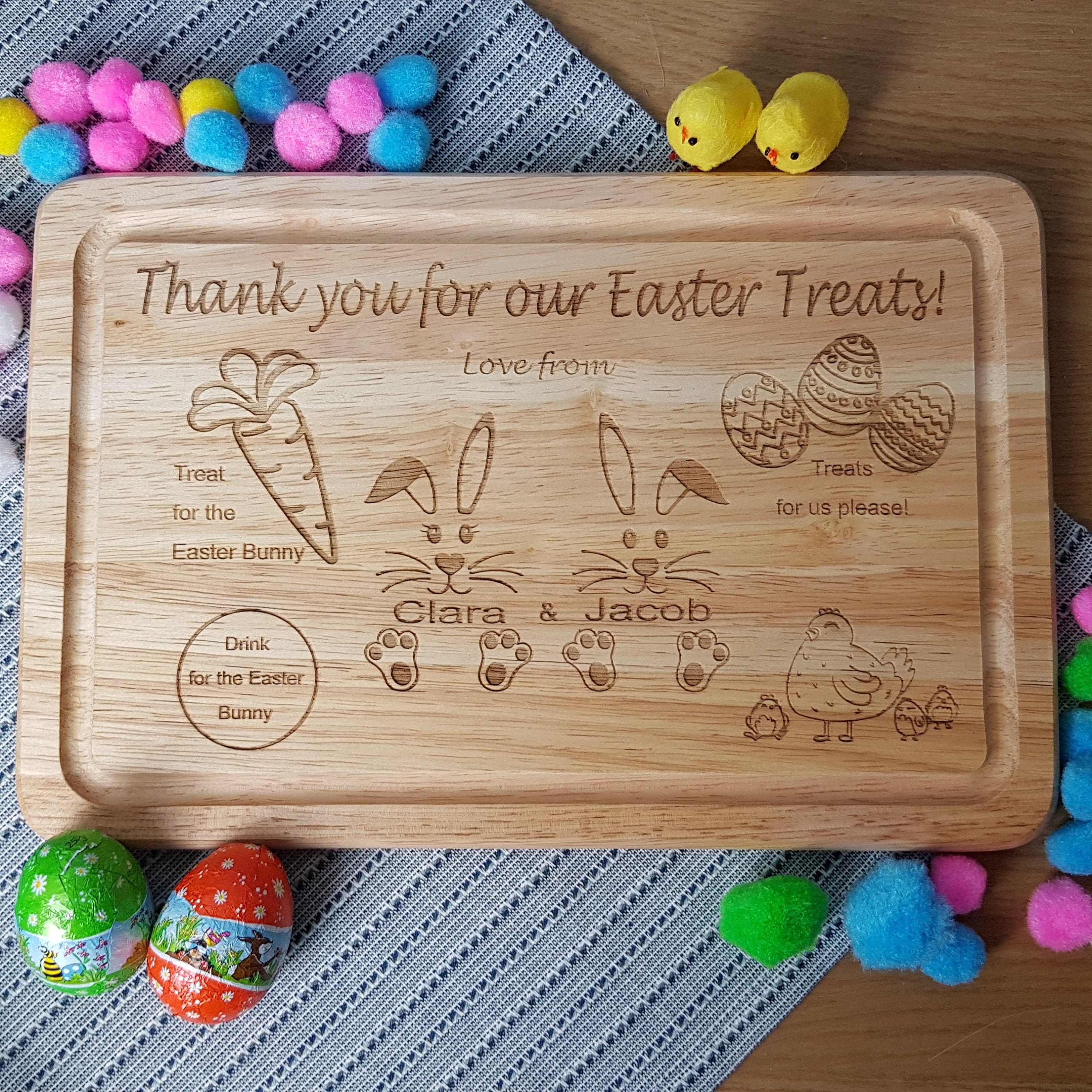 Easter Bunny Treat Board Easter Egg Gift Thank You for My - Etsy
