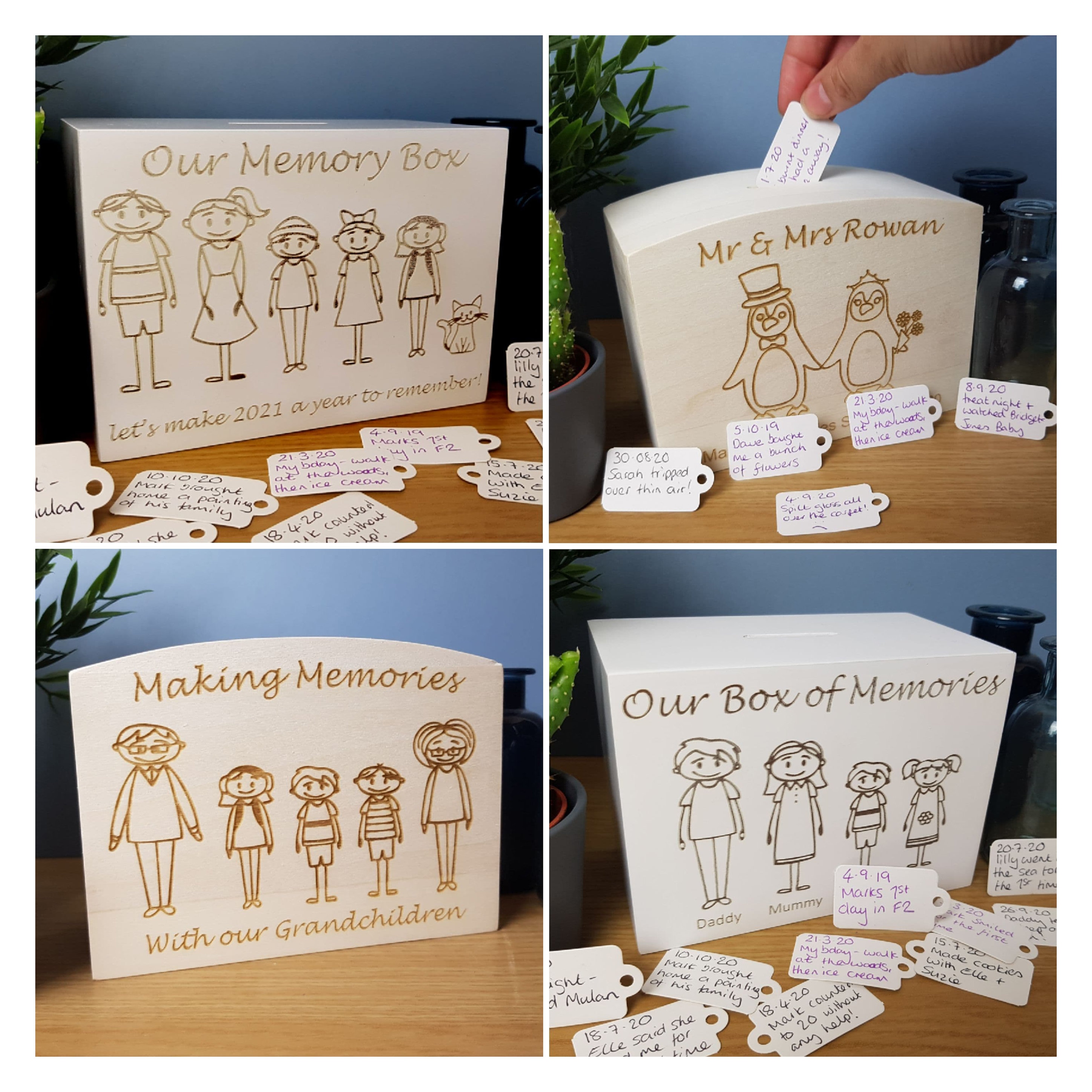 Memory Box, Personalised Family Keepsake, Add Notes / Diary Entries of ...