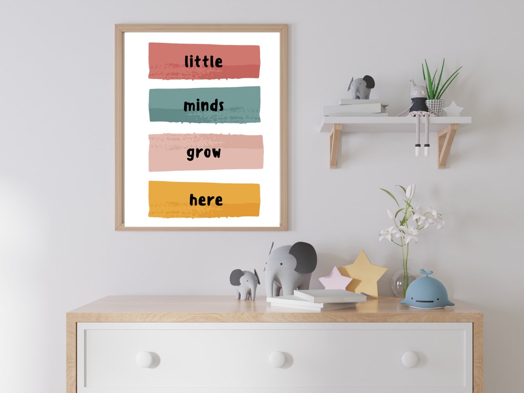 Little Minds Grow Here Sign Printable Quote Nursery Farmhouse Decor ...