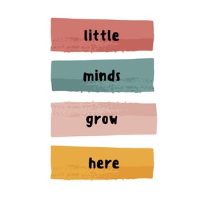 Little Minds Grow Here Sign Printable Quote Nursery | Etsy