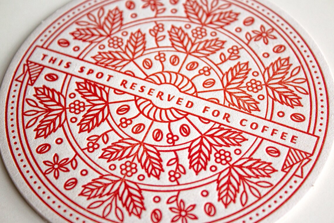 Coffee Letterpress Coasters box of 12, Favorite Drink, Personal Gift ...