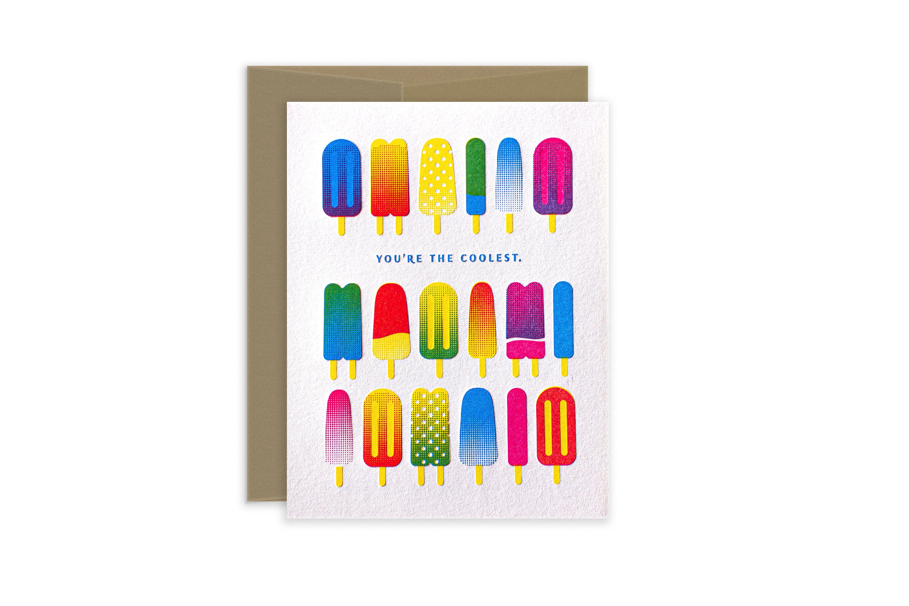 Letterpress Popsicles "you're the Coolest" Cards, Modern Everyday ...