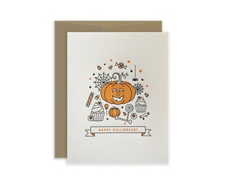 Happy Halloween Card Pumpkin - Etsy