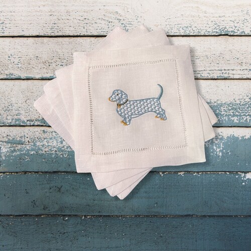 Cocktail Napkin With Embroidered Bee/ Monogram Gift Set of 4 - Etsy