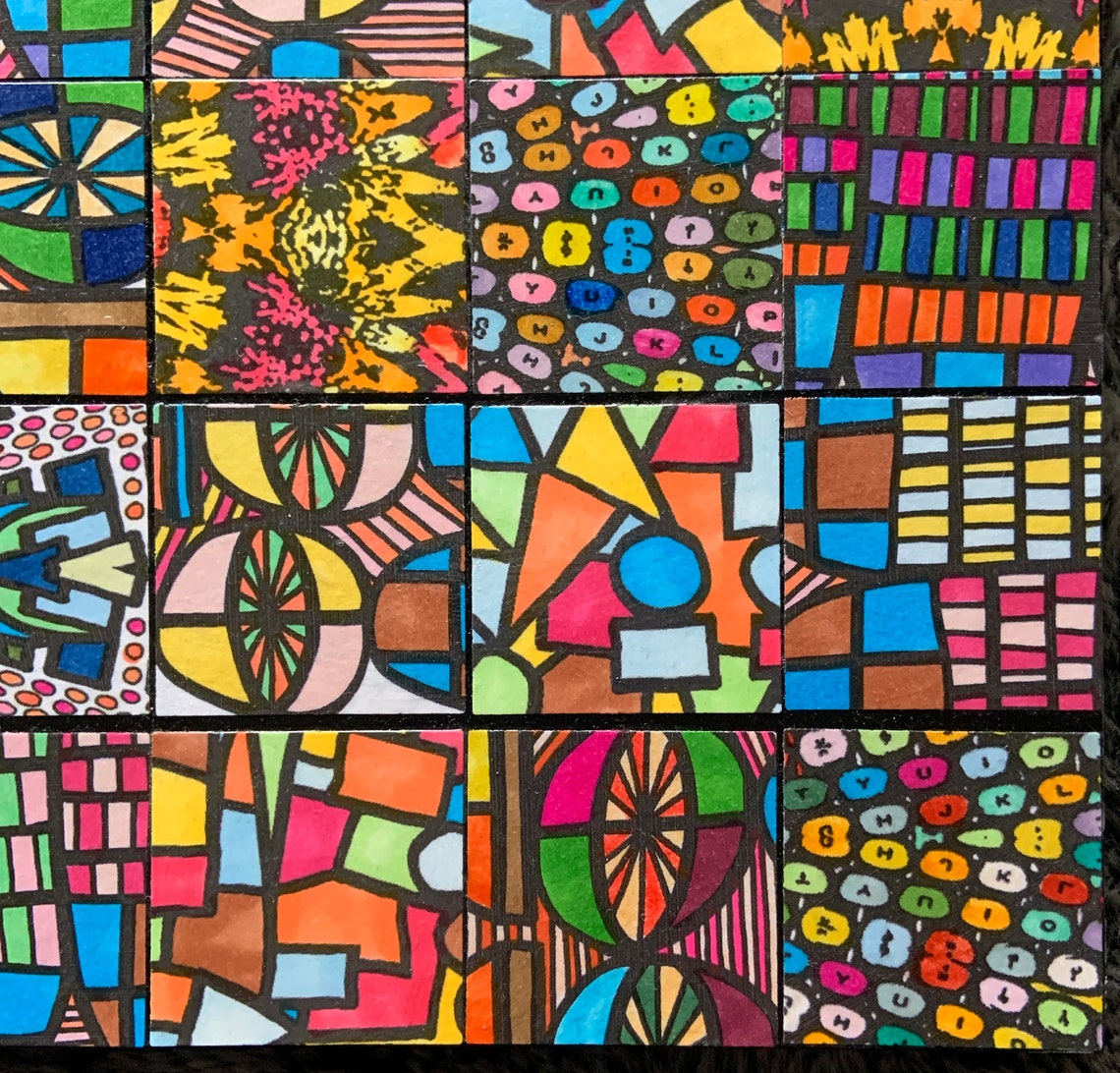 Abstract Eight Grid Collage Art Unframed - Etsy