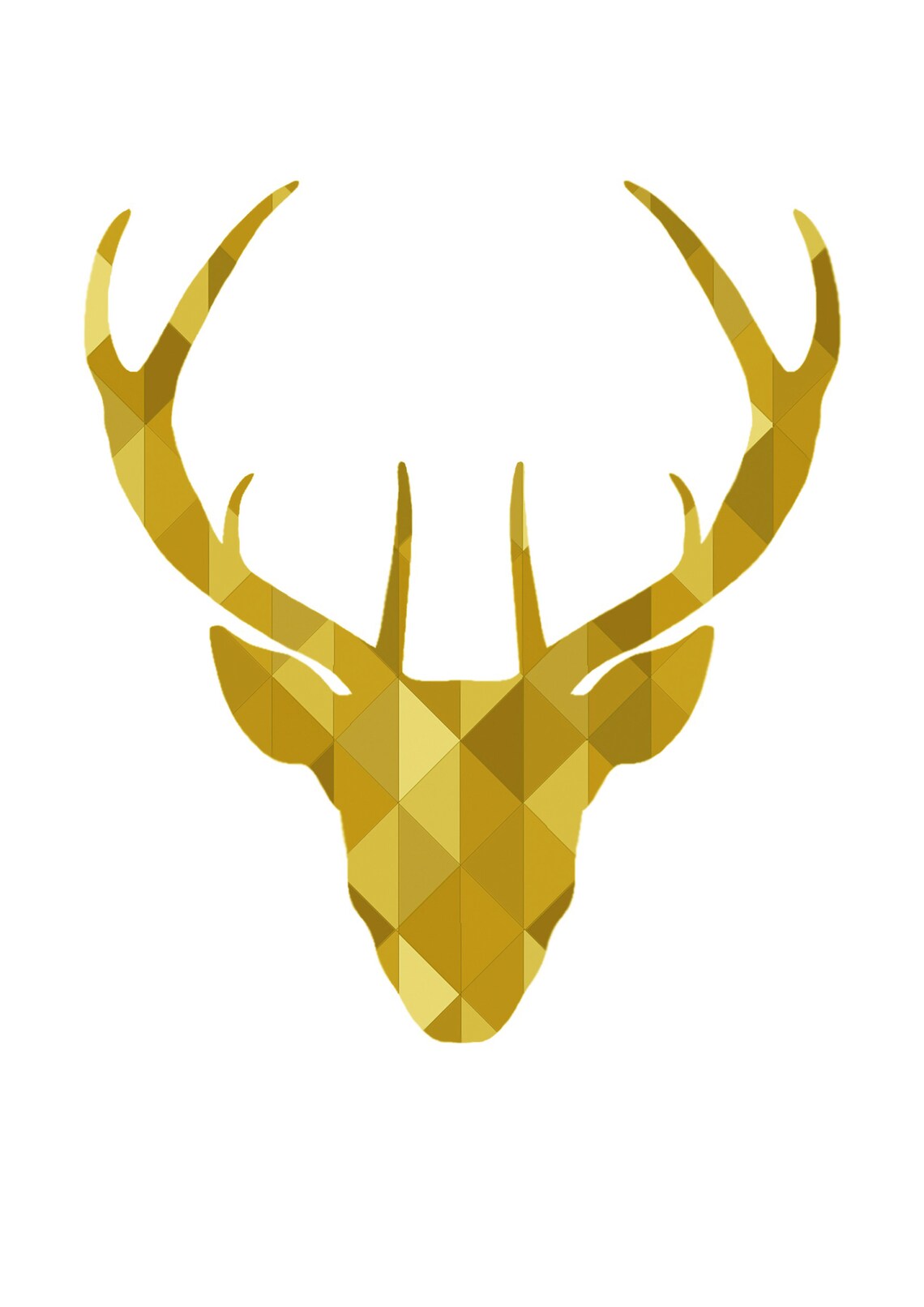 Geometric Mustard Yellow Stag Head Set of 3 | Stags / Deer | PRINT - Etsy