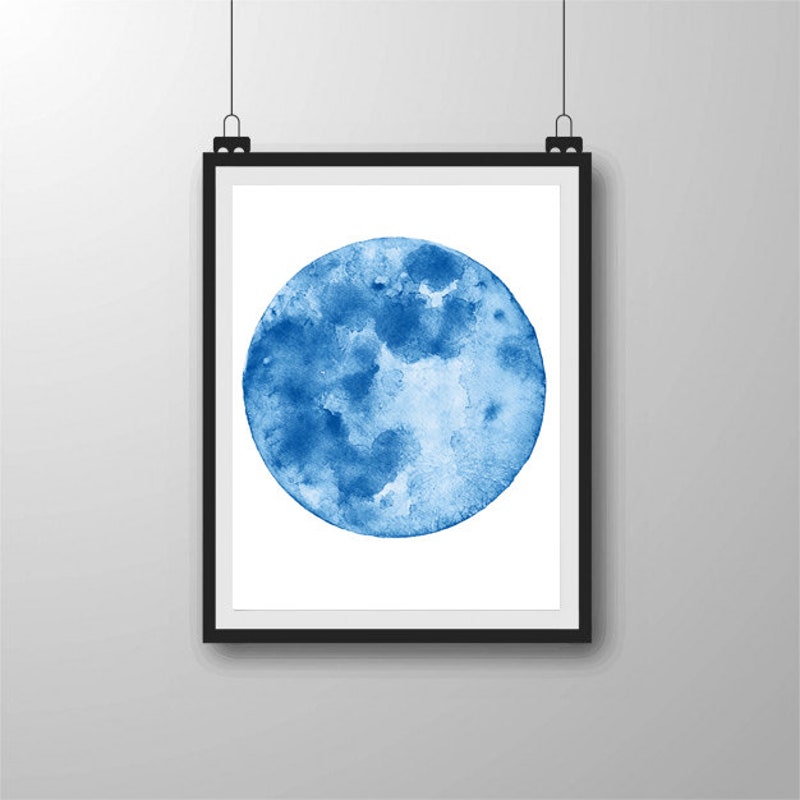 Blue Moon Painting - Etsy