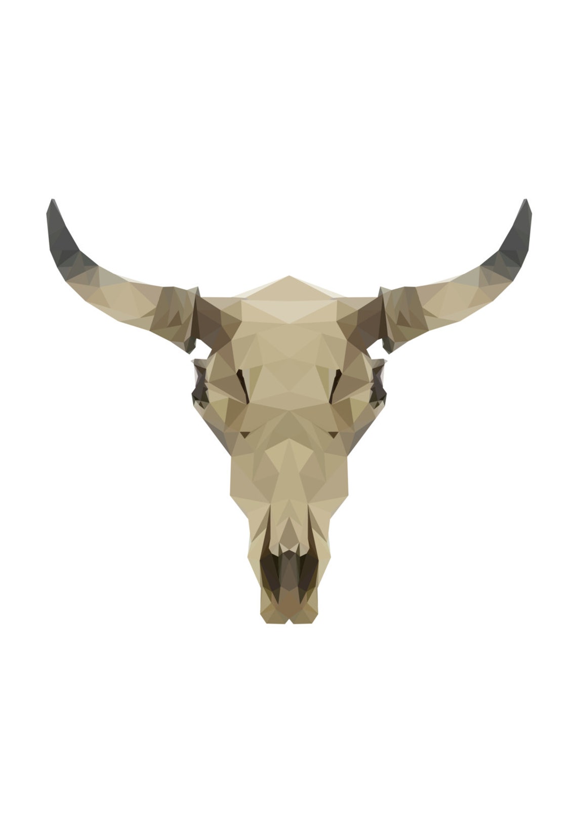 Geometric Cow Skull Low Poly Bovine Bull Fauna Art Print - Etsy