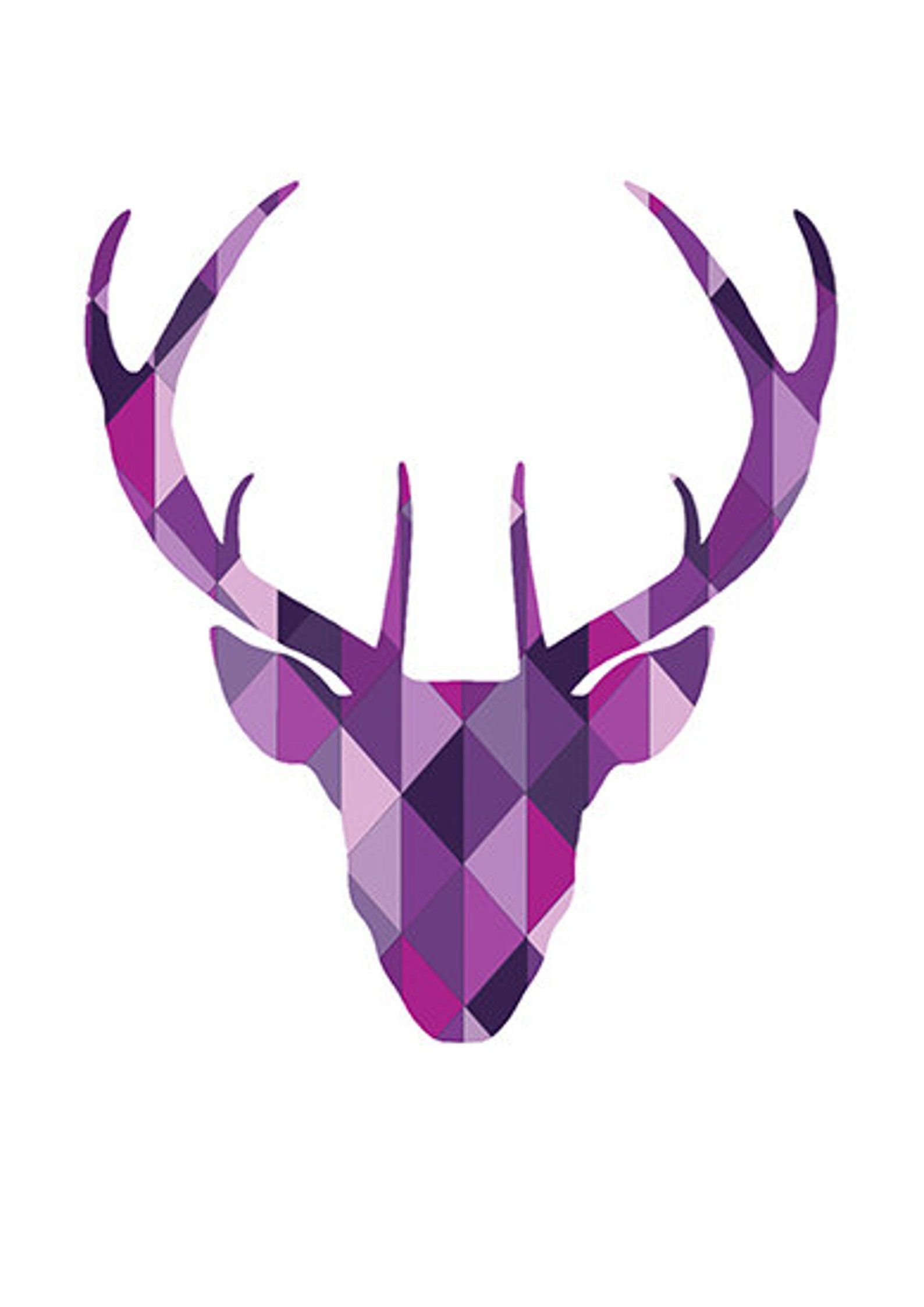 Geometric Purple Stag Head Set of 3 | Stags / Deer | PRINT - Etsy UK