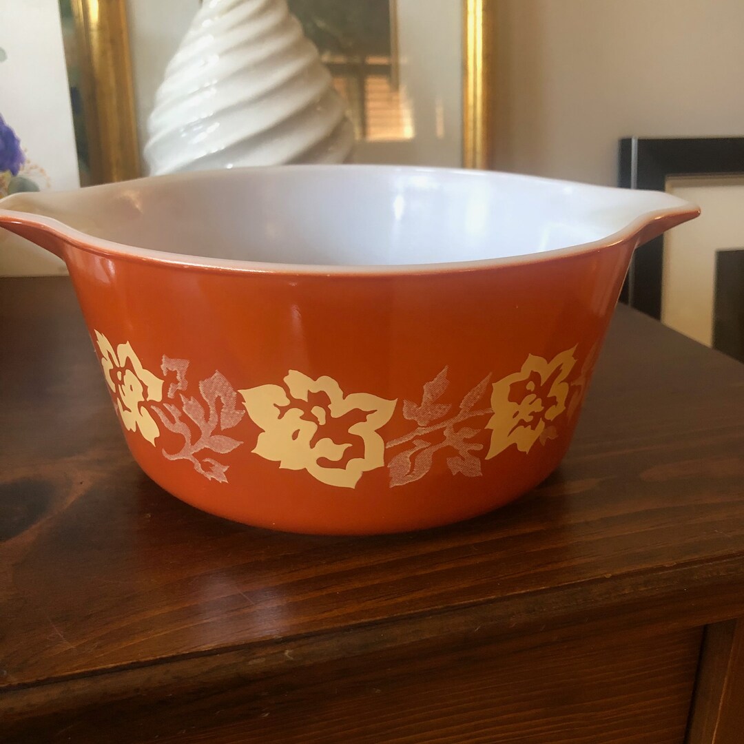 Vintage Pyrex Terra Cotta Rose Bowl - Etsy