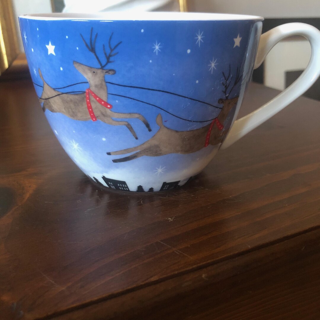 Portobello Santa and Reindeer Ho Ho Ho Christmas Bone China Mug - Etsy