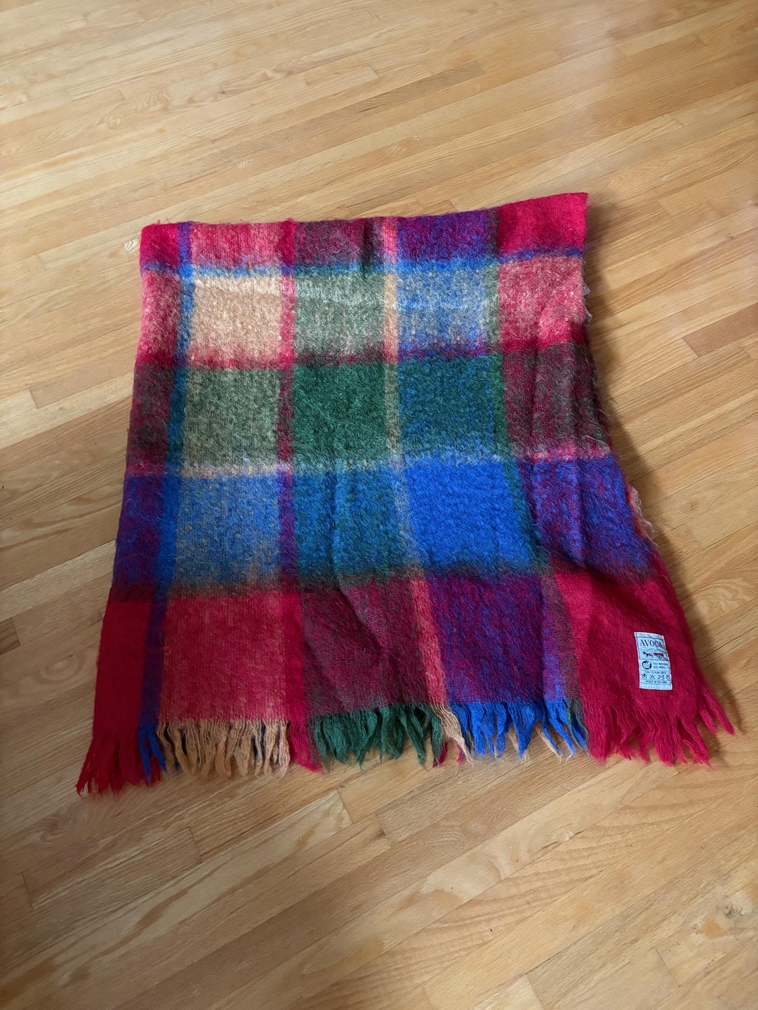 Vintage AVOCA Mohair Wool Made in Ireland Multi Colour Throw Blanket - Etsy