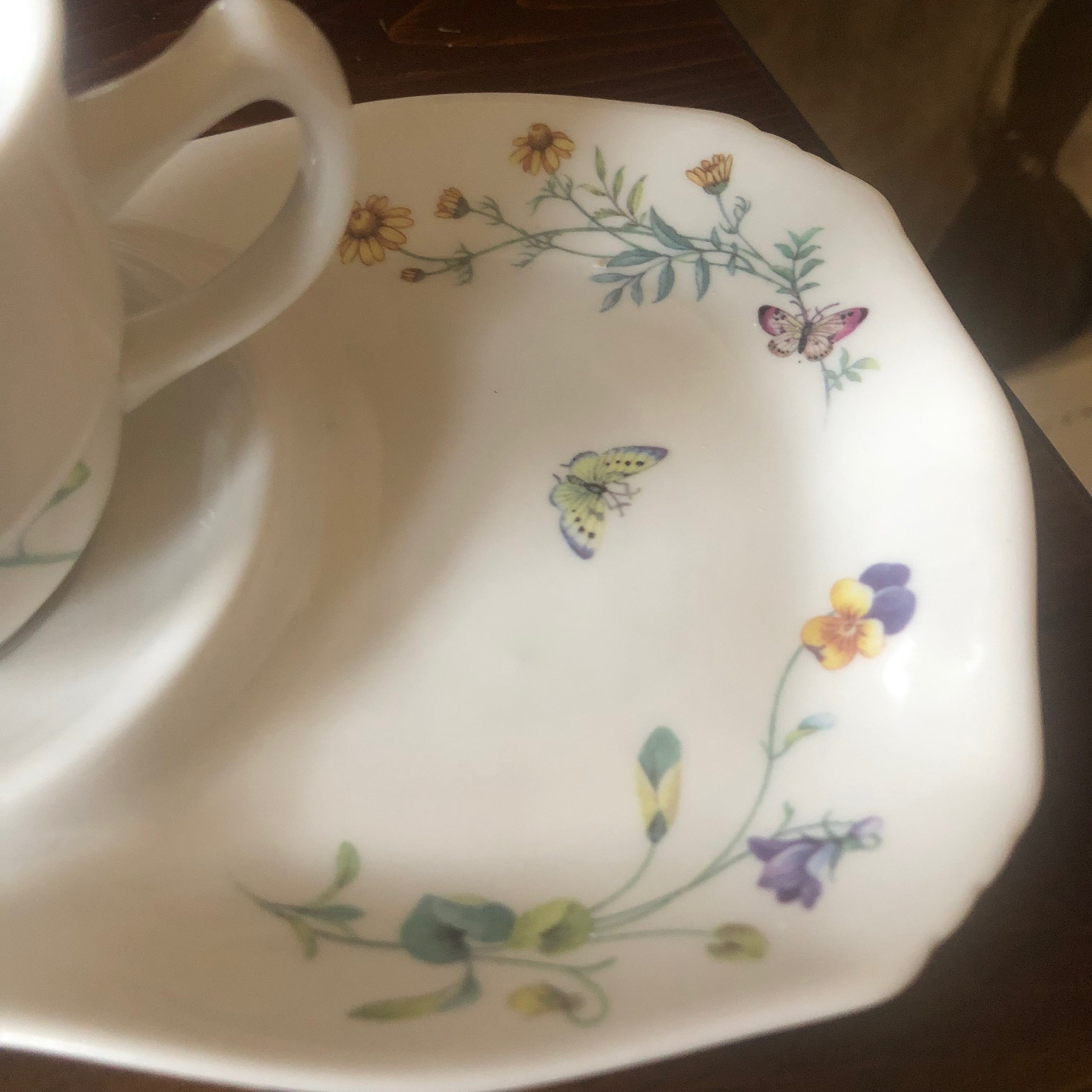 Nantucket Home Butterflies and Flowers Porcelain Snack Tray and Cup - Etsy