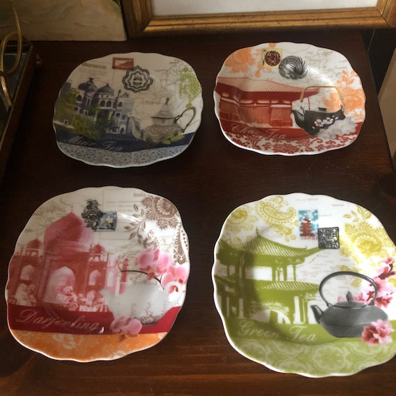 Dora Papis NOSTALGIE Set of 4 Tea Plates - Etsy