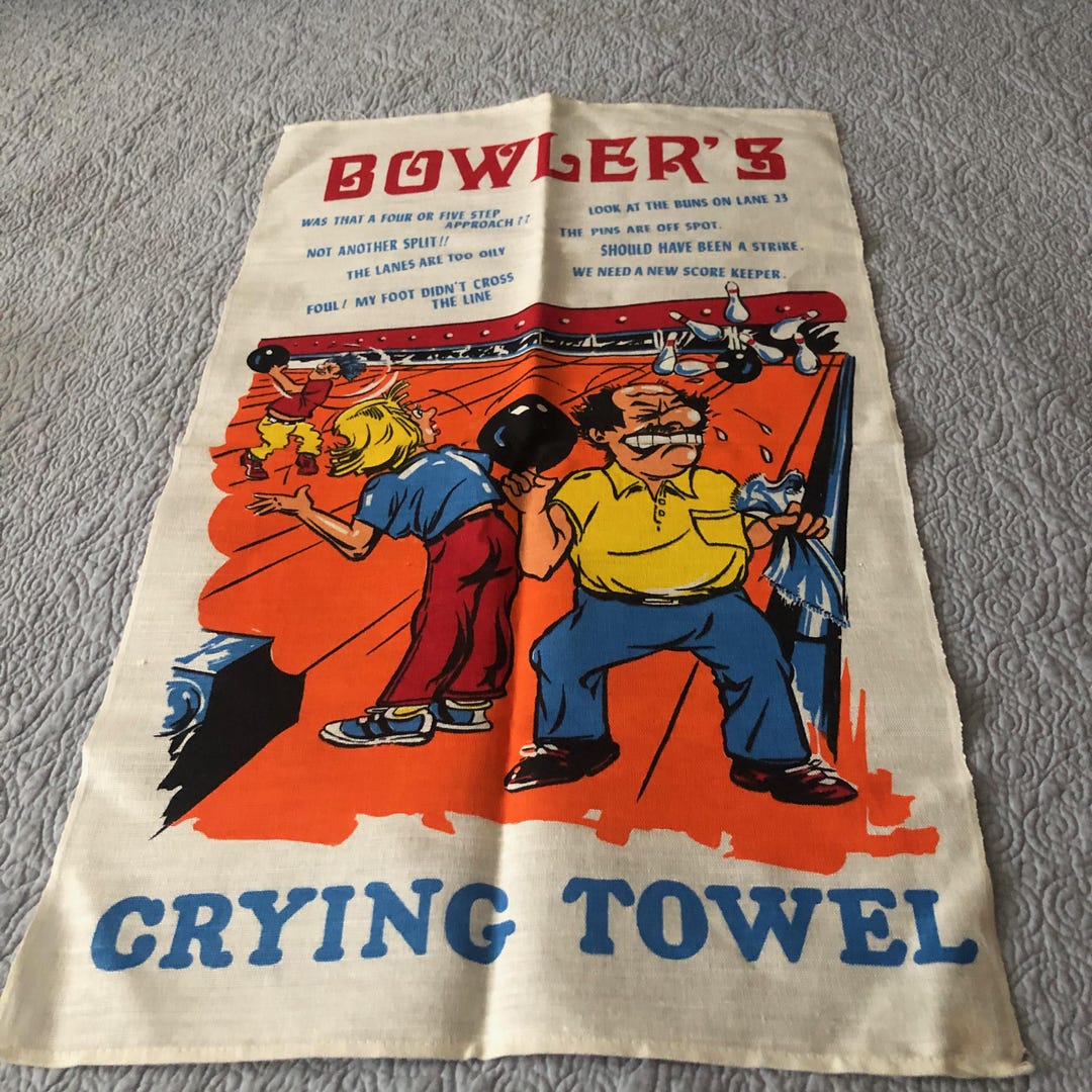 Vintage Bowling BOWLERS Crying Linen Tea Towel - Etsy