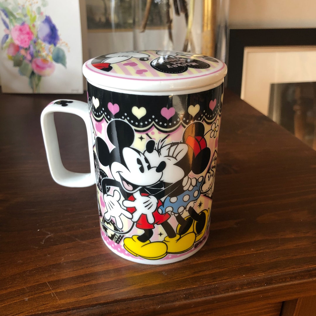 Mickey Mouse and Minne Mug With Lid - Etsy