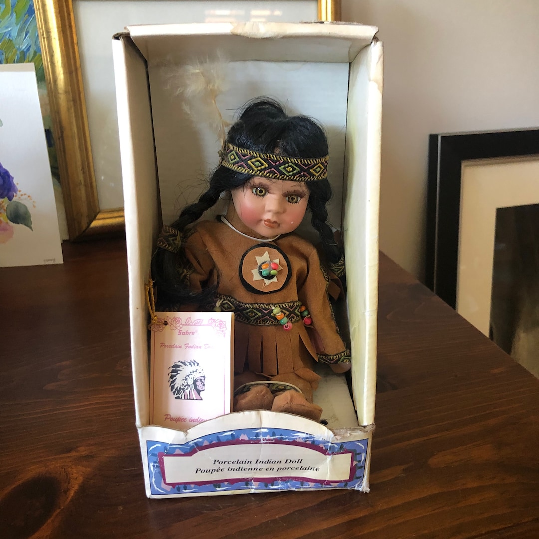 Sabre Indian Aboriginal Indigenous Porcelain Small Doll - Etsy