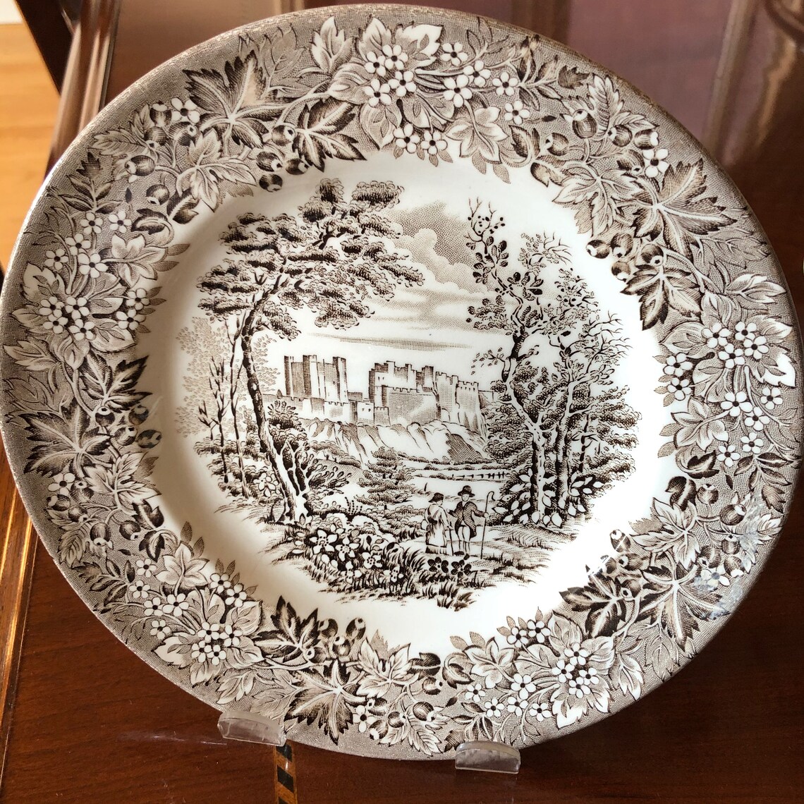 Staffordshire English Ironstone Tableware Brown Castles Dessert Plate ...