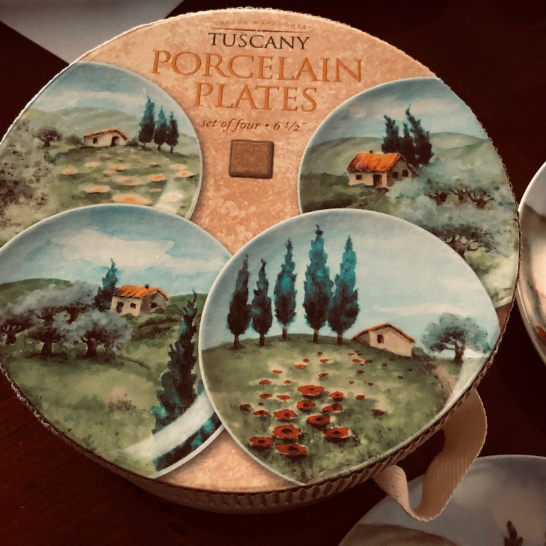 Vintage Set of Tuscany Plates and Olive Dish - Etsy