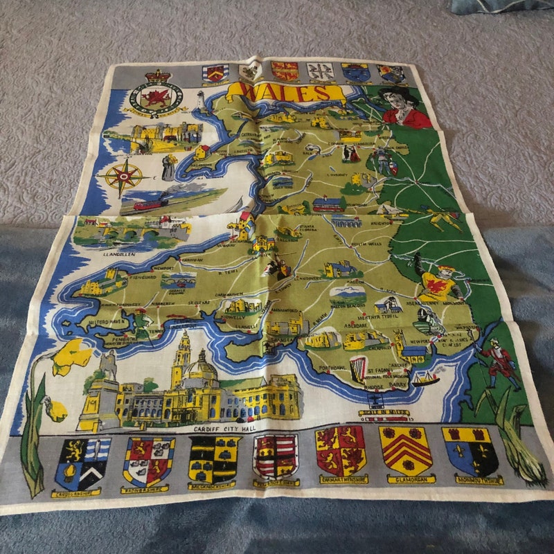 Map Tea Towel - Etsy