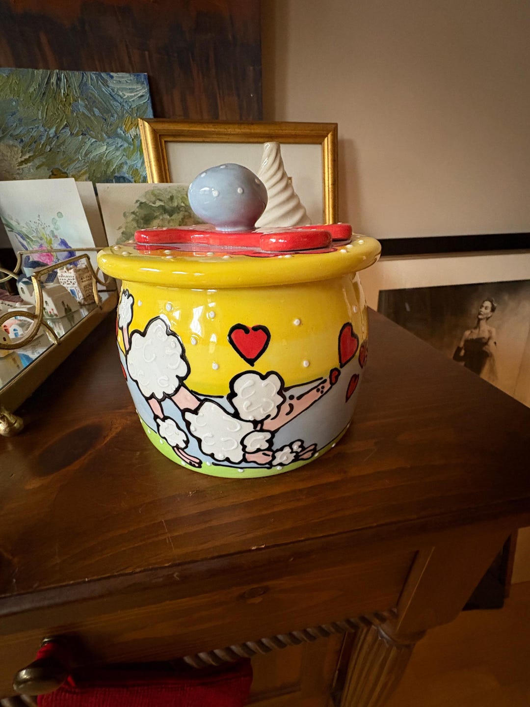 Vintage 2002 Debbie Carman Poodle Dog Biscuit Jar - Etsy