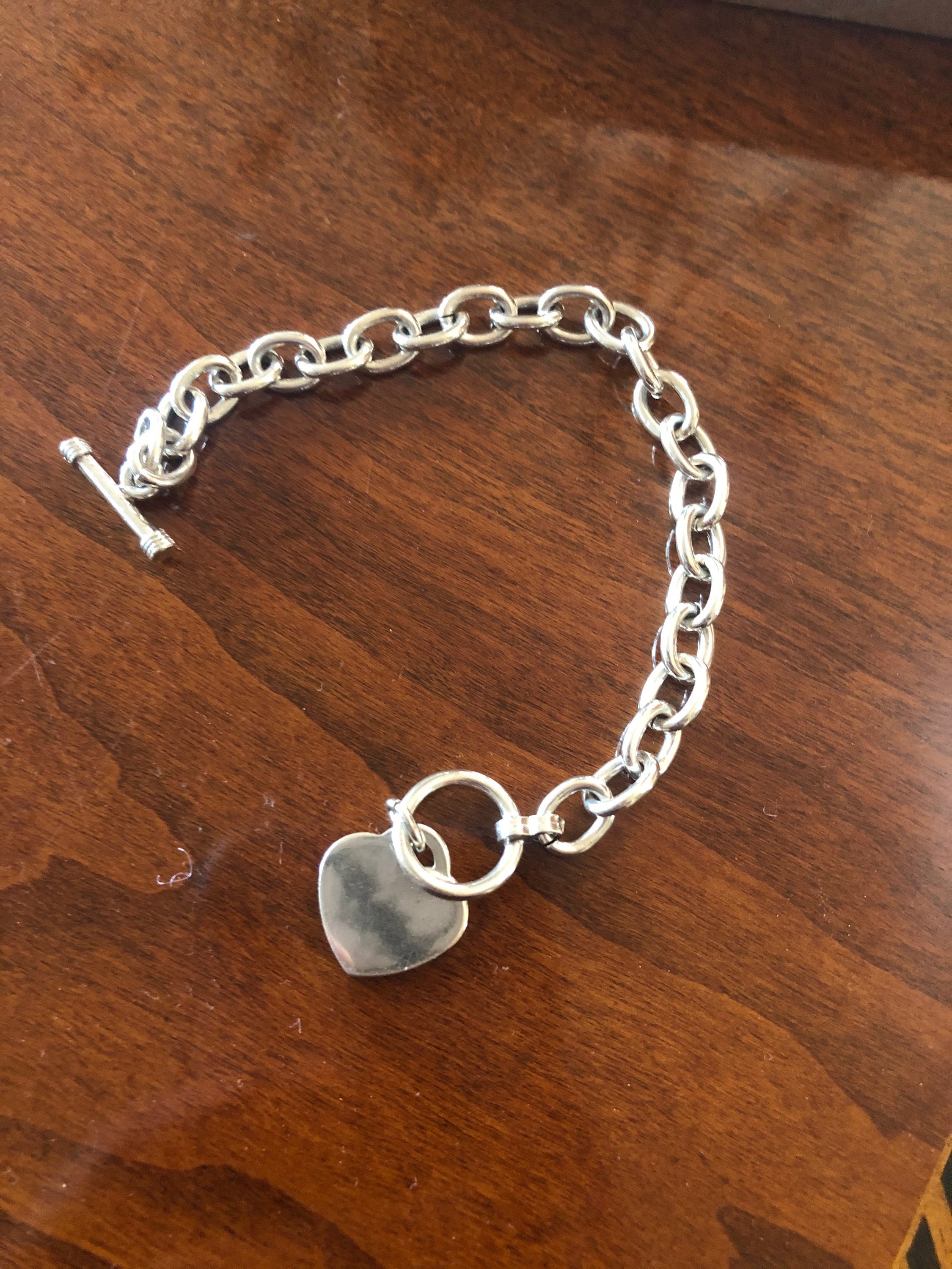 Sterling Silver Toggle Heart Bracelet 7 1/4 - Etsy.de