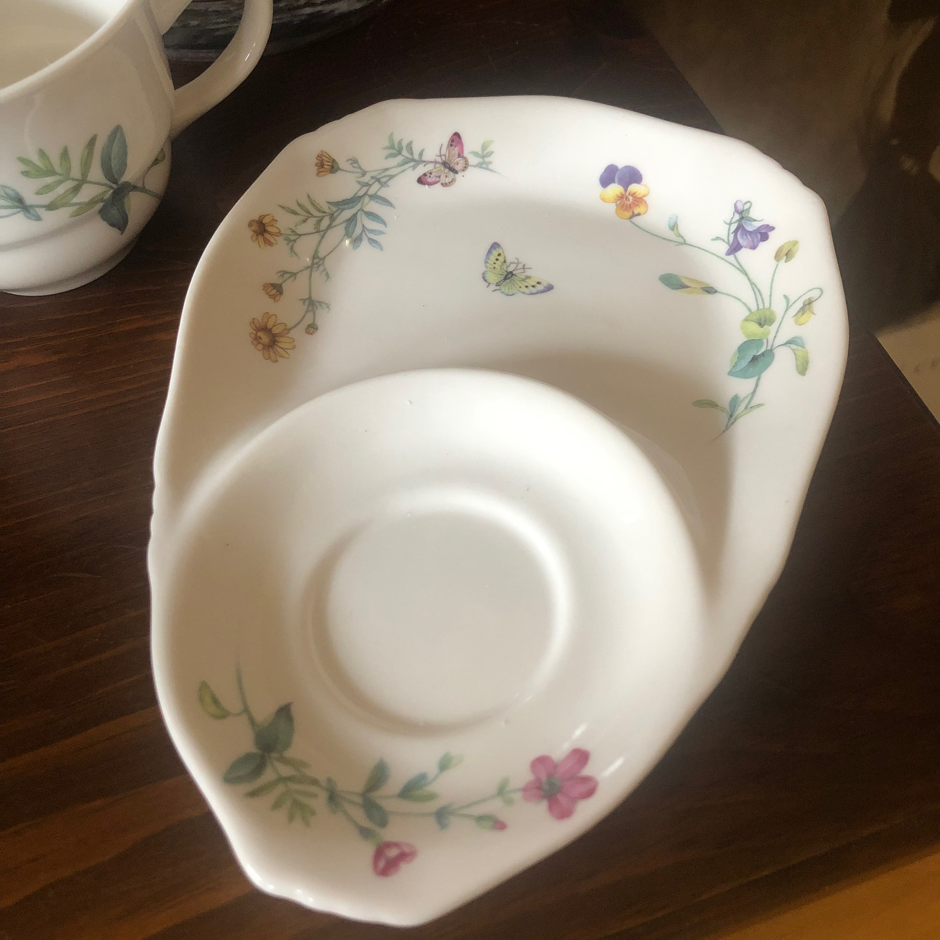 Nantucket Home Butterflies and Flowers Porcelain Snack Tray and Cup - Etsy