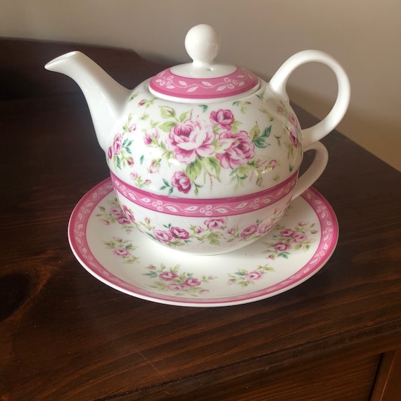 Ashdene Pink Roses Tea for One Set - Etsy