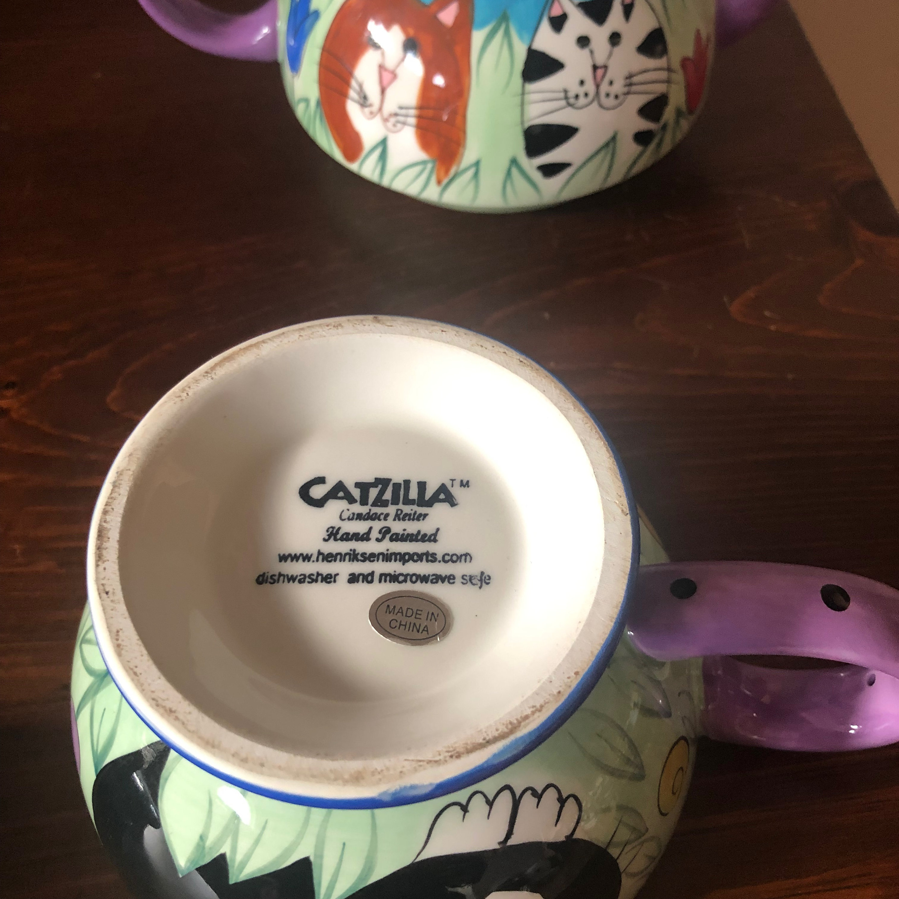 Catzilla Candace Reiter Hand Painted Cats Tea for One Teapot - Etsy